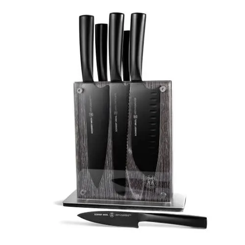 SCHMIDT BROTHERS CUTLERY Jet 7-piece Knife Block Set - Black