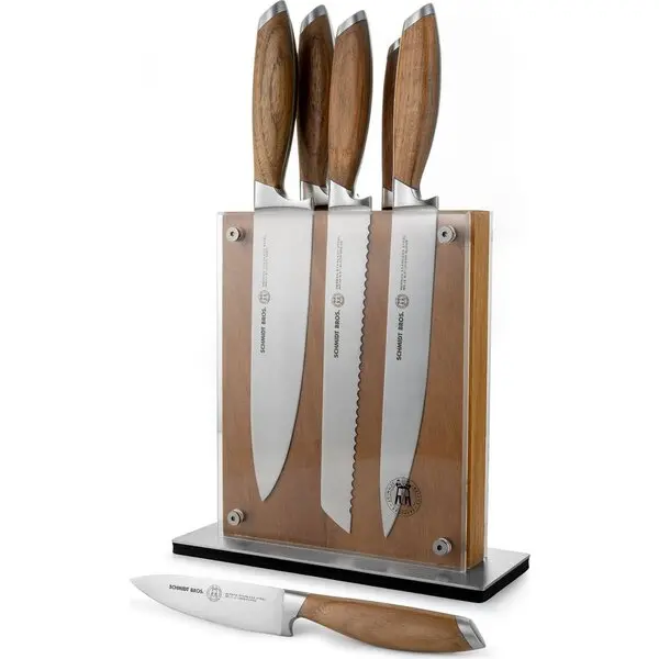 SCHMIDT BROTHERS CUTLERY Bonded Teak 7-piece Knife Block Set - Brown