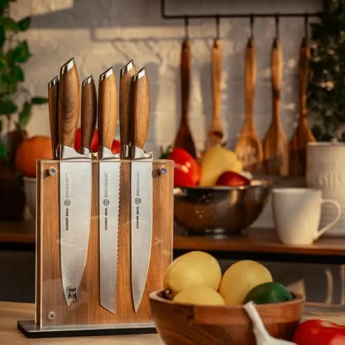SCHMIDT BROTHERS CUTLERY Bonded Teak 7-piece Knife Block Set