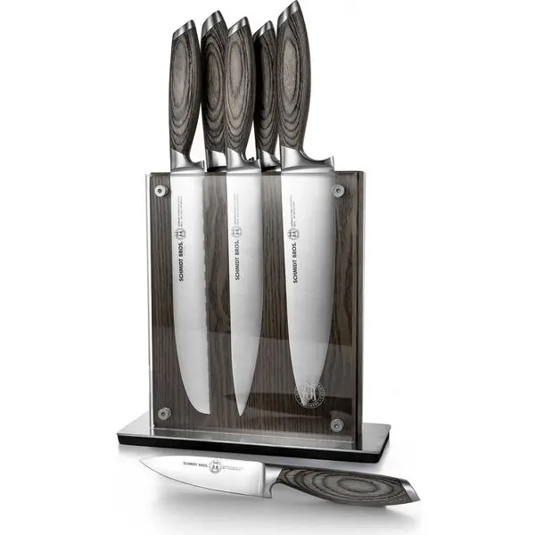 SCHMIDT BROTHERS CUTLERY Bonded Ash 7-piece Knife Block Set - Grey