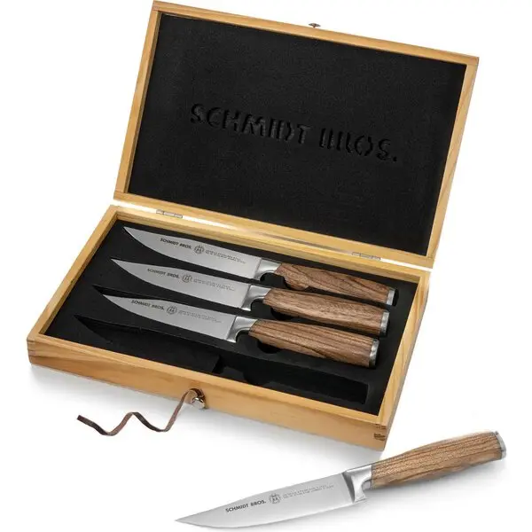SCHMIDT BROTHERS CUTLERY Zebra Wood 4-piece Steak Set