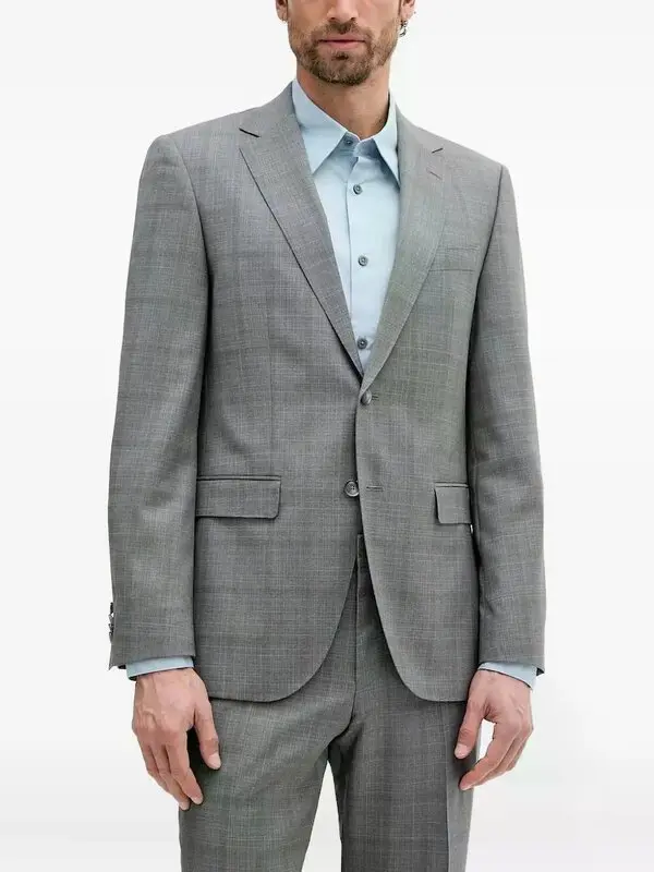 BOSS Checked Wool Suit - Grey