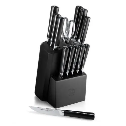 SCHMIDT BROTHERS CUTLERY Crosstown 15-piece Knife Block Set - Black