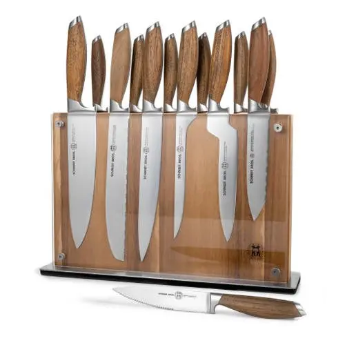 SCHMIDT BROTHERS CUTLERY Bonded Teak 15-piece Knife Block Set - Brown