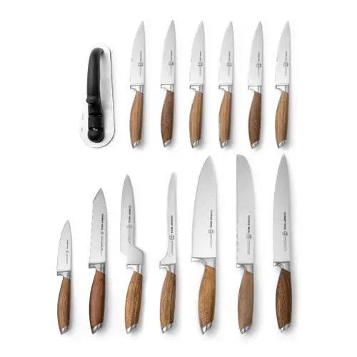 SCHMIDT BROTHERS CUTLERY Bonded Teak 15-piece Knife Block Set