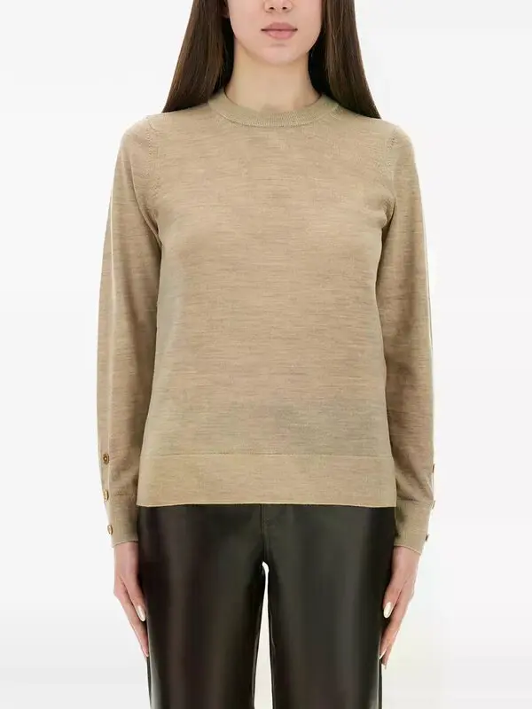 Michael Kors Button-cuff Crew-neck Sweater