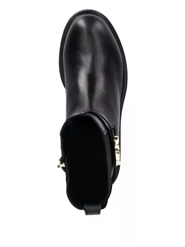 Moschino Leather Zip Up Boots