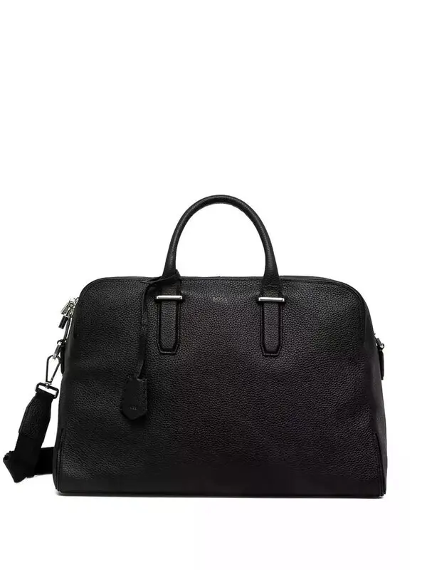 Hugo Boss Pebble-grain Leather Holdall - Black