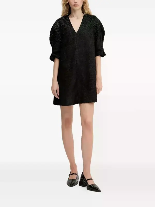 Stine Goya Beaded Puff-sleeve Mini Dress