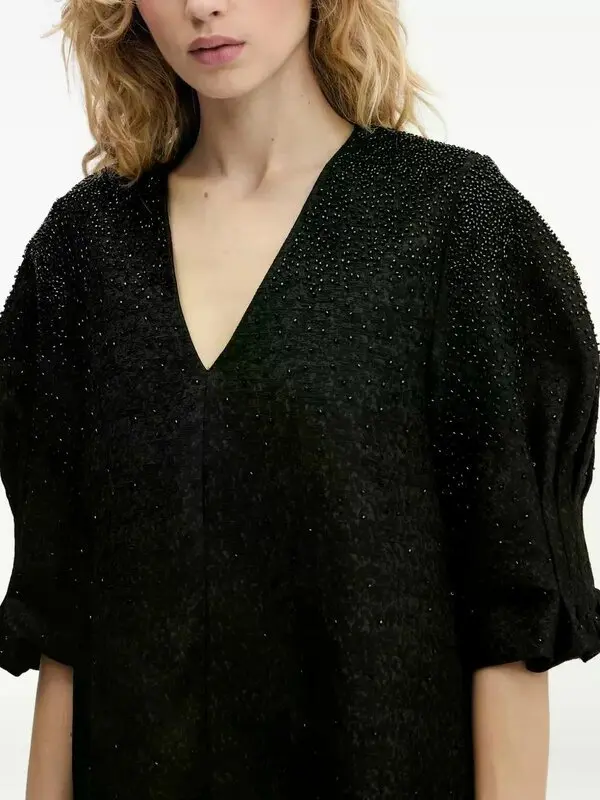 Stine Goya Beaded Puff-sleeve Mini Dress