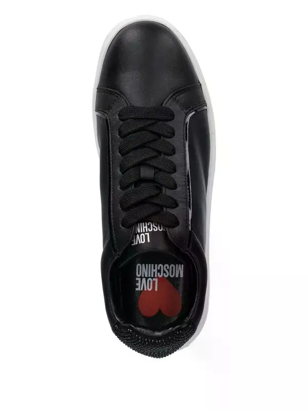 Moschino Embellished Leather Sneakers
