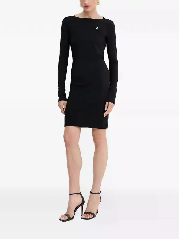 Patrizia Pepe Long-sleeved Mini Dress - Black