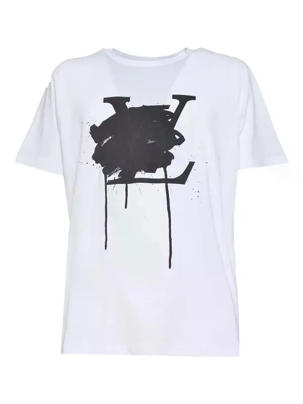 BLACK SCORE Lv Cross Graphic-print T-shirt - White