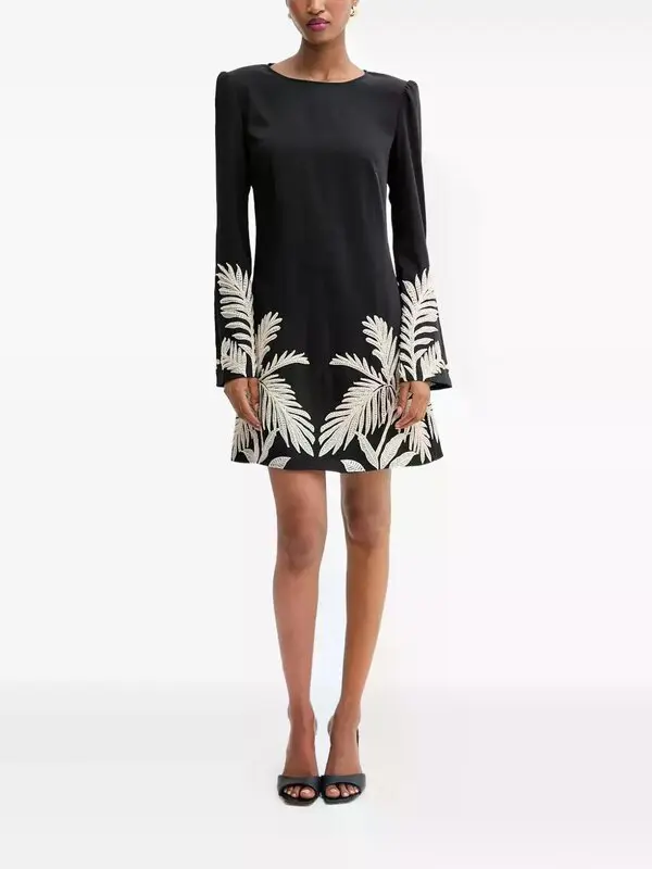 Guess Embellished Leaf-print Mini Dress