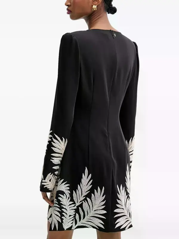 Guess Embellished Leaf-print Mini Dress