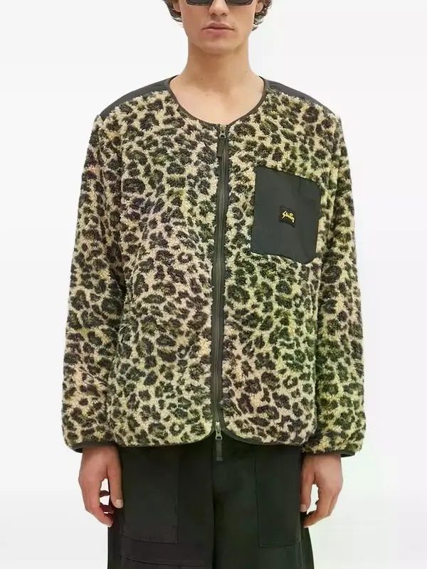 STAN RAY Leopard Print Panelled Jacket