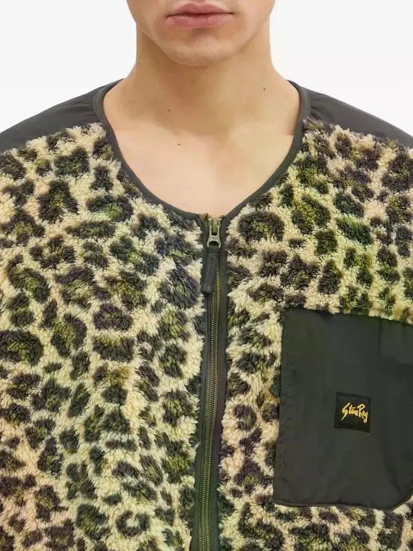STAN RAY Leopard Print Panelled Jacket