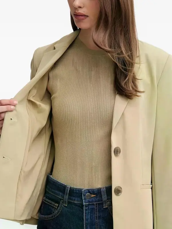 Sisley Notched-lapel Button Blazer - Green