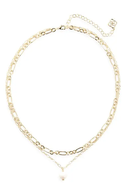 Kendra Scott Ashton Layered Freshwater Pearl Pendant Necklace - Gold Freshwater Cultured Pearl
