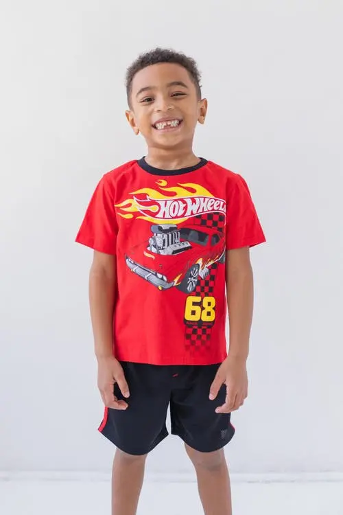 HOT WHEELS T-shirt And Athletic Mesh Shorts Set