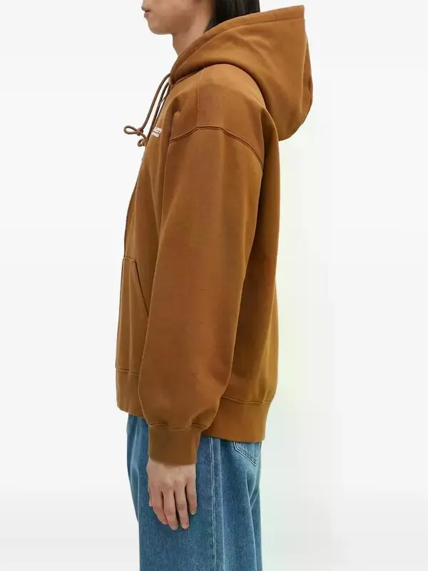 Carhartt Work In Progress Logo-Print Zip-Up Hoodie - Brown - 30