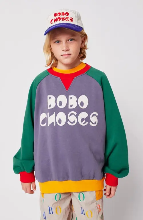 BOBO CHOSES Colorblock Organic Cotton Sweatshirt