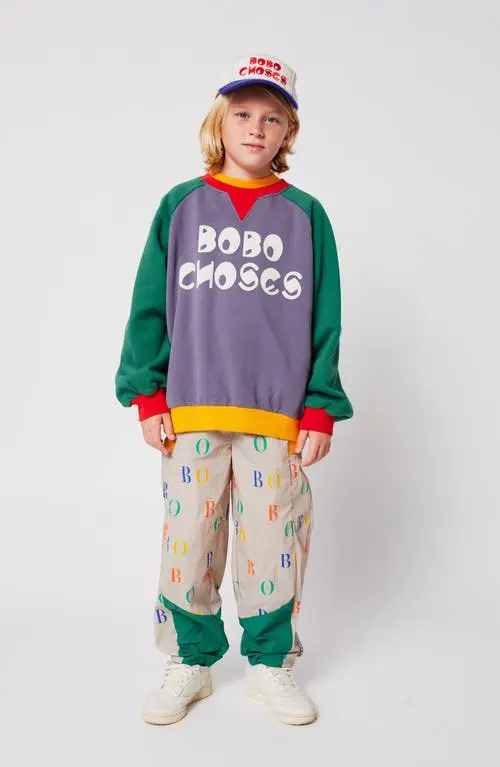 BOBO CHOSES Colorblock Organic Cotton Sweatshirt