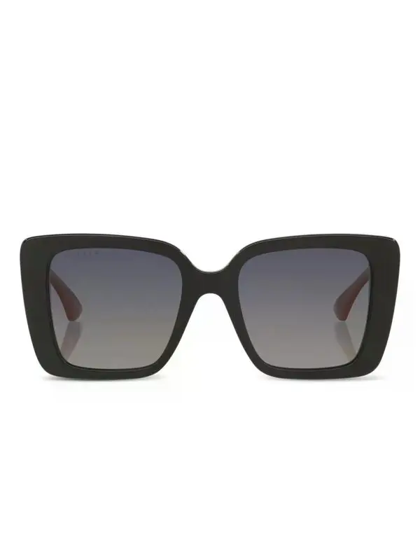 Gucci Gg-logo Square-frame Sunglasses - Black