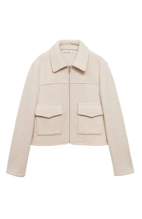 Mango Wool-blend Faux Shearling Field Jacket