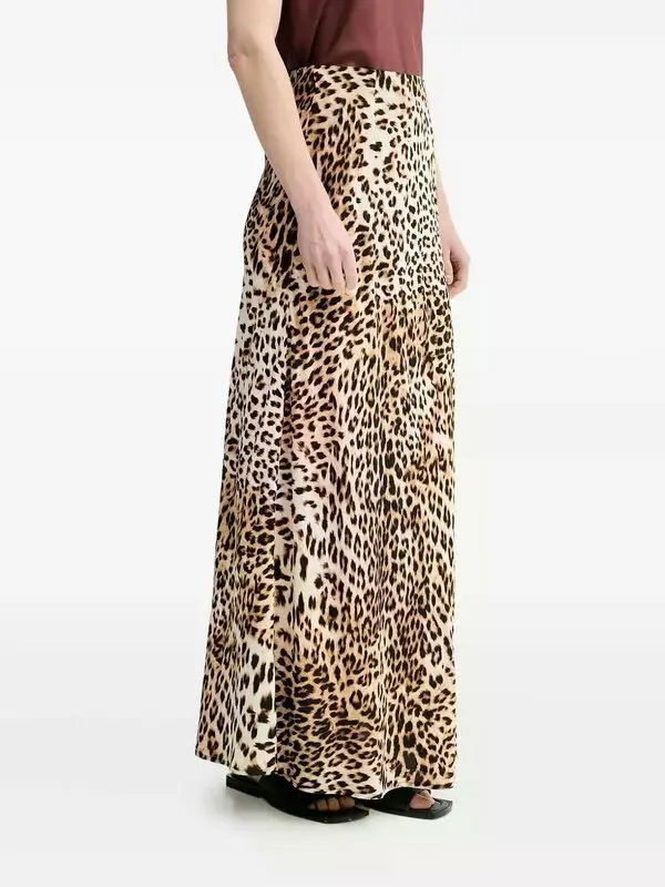 GESTUZ Leopard-print Straight Midi Skirt
