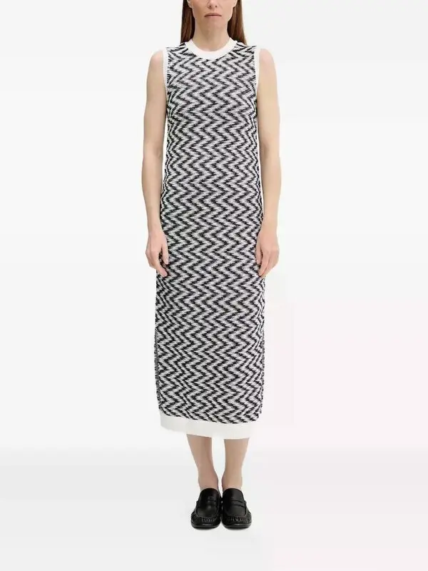 Barbour Chevron-pattern Sleeveless Midi Dress