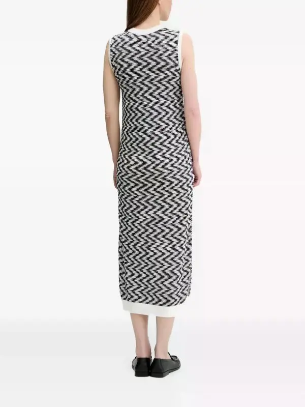 Barbour Chevron-pattern Sleeveless Midi Dress