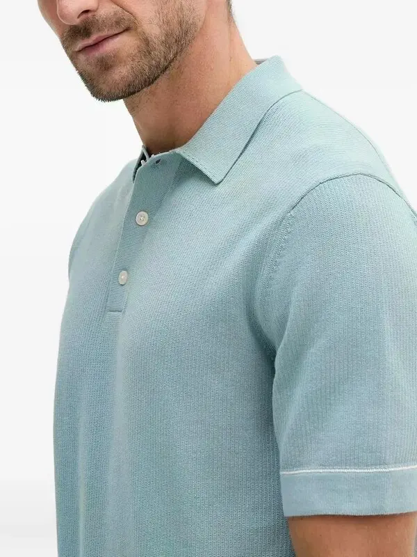 HACKETT Ribbed-knit Polo Shirt