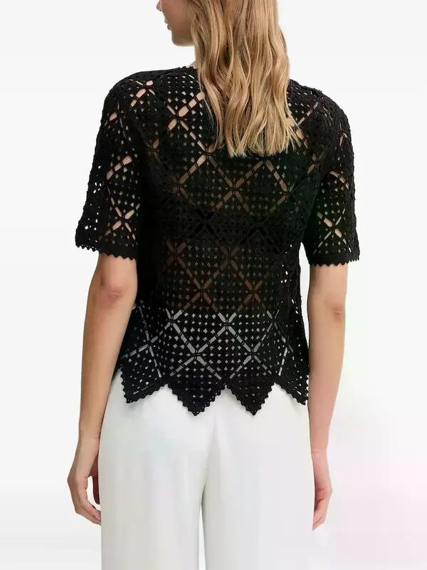 Dkny Open-work Crochet Top