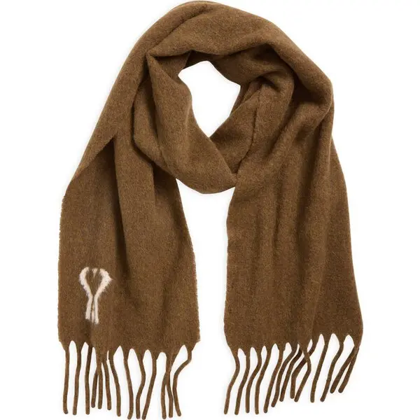AMI Paris Laine Scarf - Hazelnut