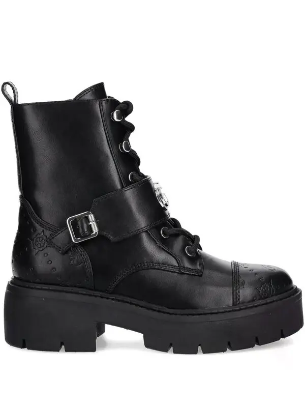 Guess Buckle-embellished Combat Boots