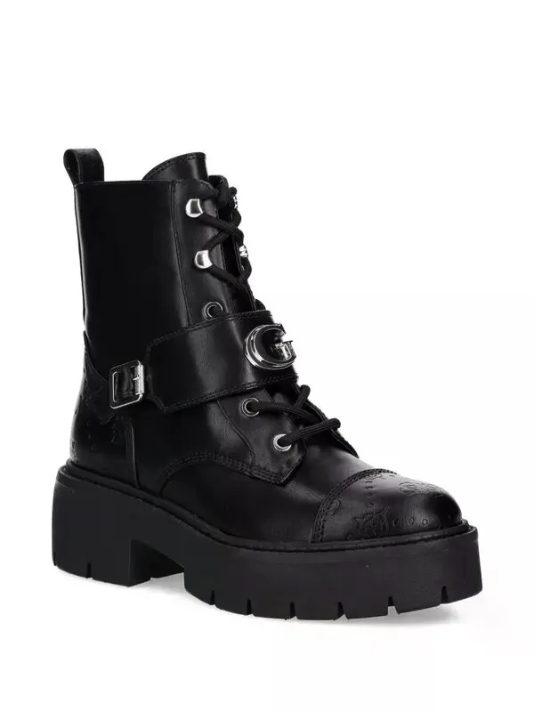 Guess Buckle-embellished Combat Boots