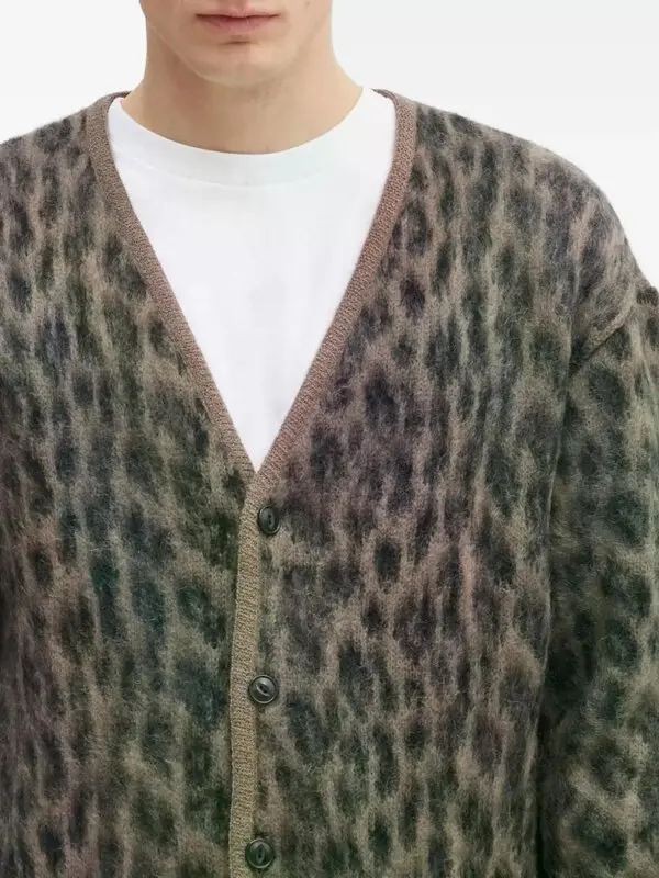 WACKO MARIA Leopard-print Button Cardigan
