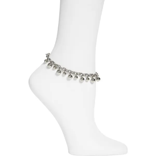 VIDAKUSH Sphere Charm Chain Anklet - Silver