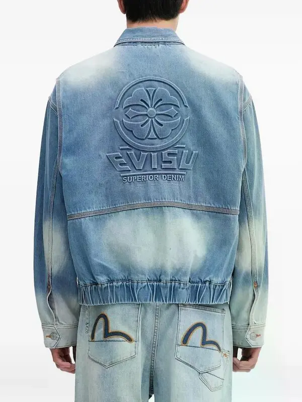 EVISU Embossed-logo Denim Jacket