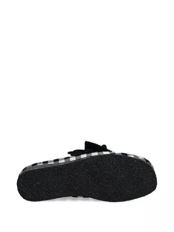 Clarks Gingham-check Flower-embellished Loafers - Black