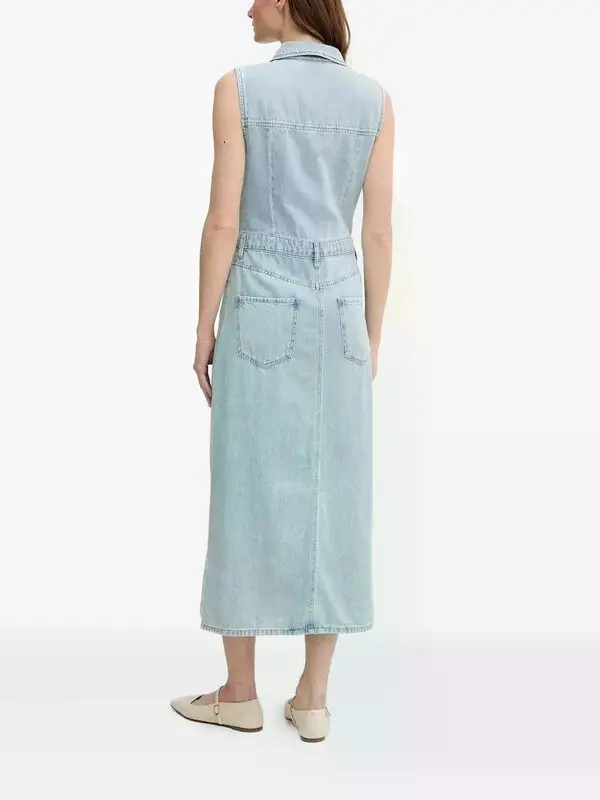Dkny Button-front Sleeveless Denim Shirtdress