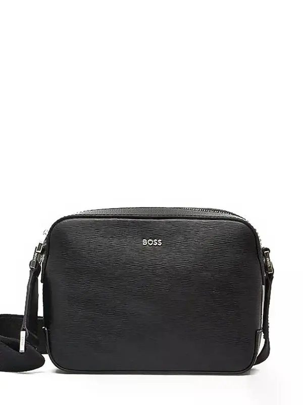 BOSS Leather Shoulder Bag - Black