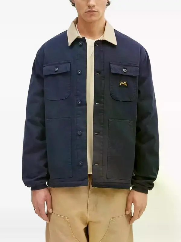 STAN RAY Contrast-collar Shirt Jacket - Blue