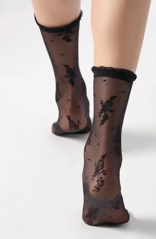 Oroblu Lace Sheer Crew Socks