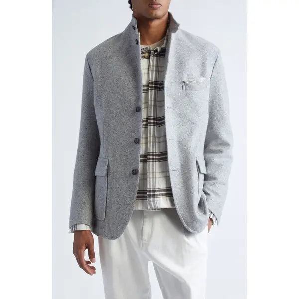 Eleventy Single-breasted Cashmere & Silk Jacket