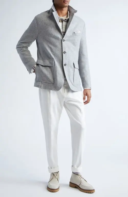 Eleventy Single-breasted Cashmere & Silk Jacket