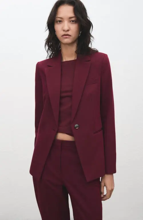 Mango Straight Suit Pants - Wine