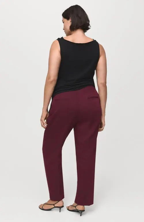 Mango Straight Suit Pants - Wine