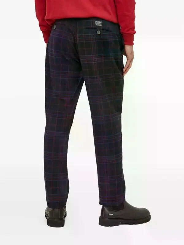 LA MARTINA Plaid-pattern Pleated Trousers